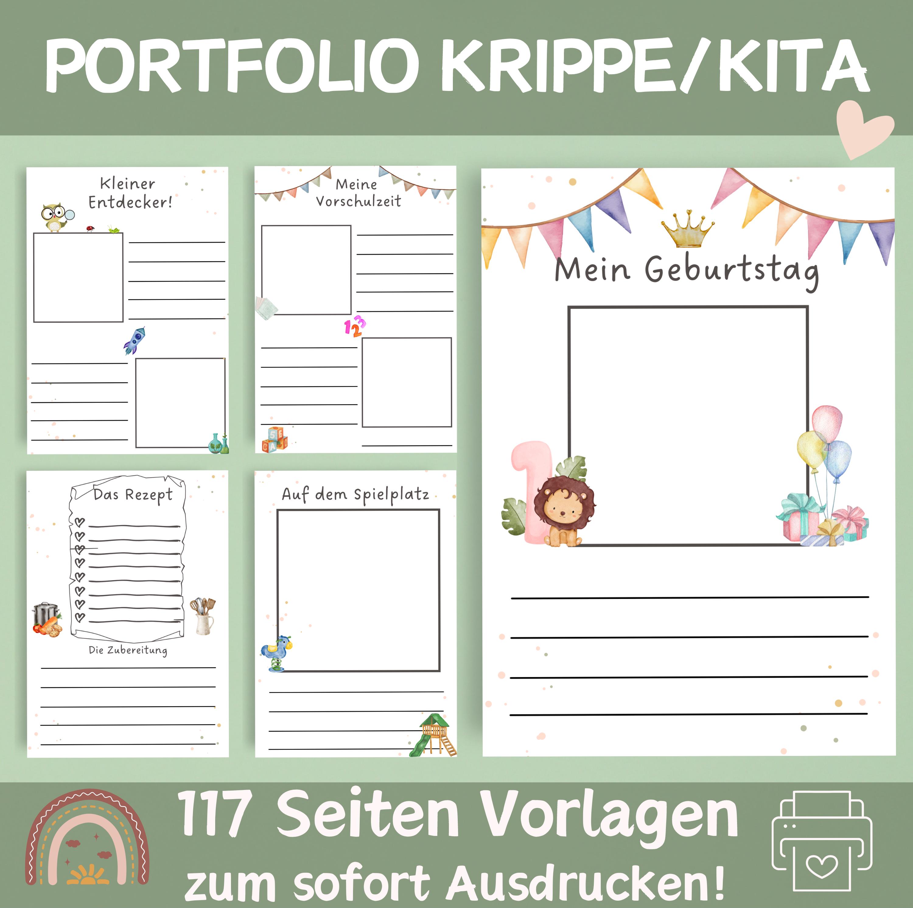 25 Portfolio Backs for the Daycare Center | Folder Backs for Nursery ...