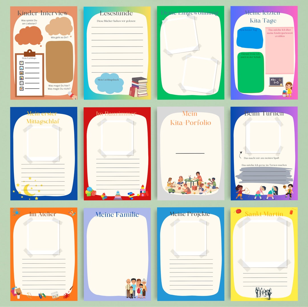 Portfolio Templates for Educators Portfolio Templates for Kindergarten ...