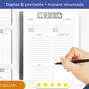 The Perfect Digital Project Planner, Templates for Remarkable, Vision ...