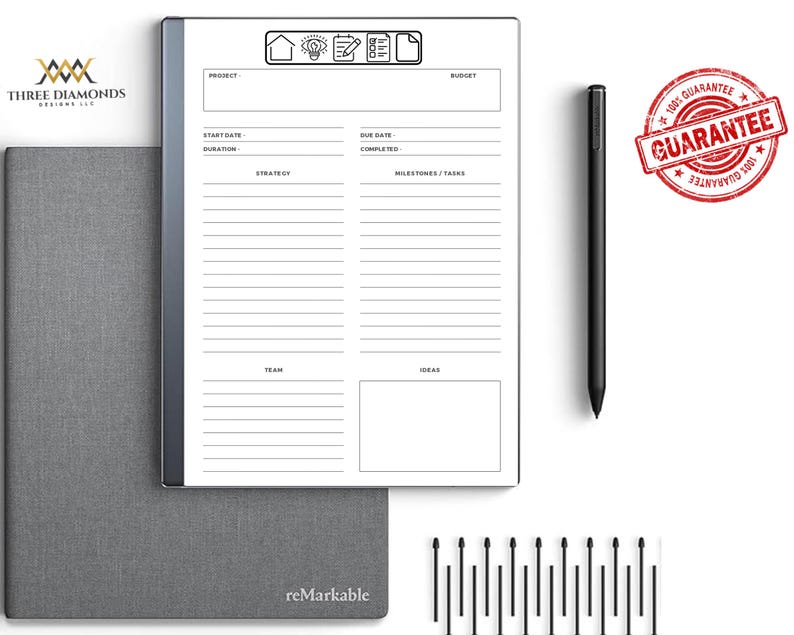 The Perfect Digital Project Planner, Templates for Remarkable, Vision ...