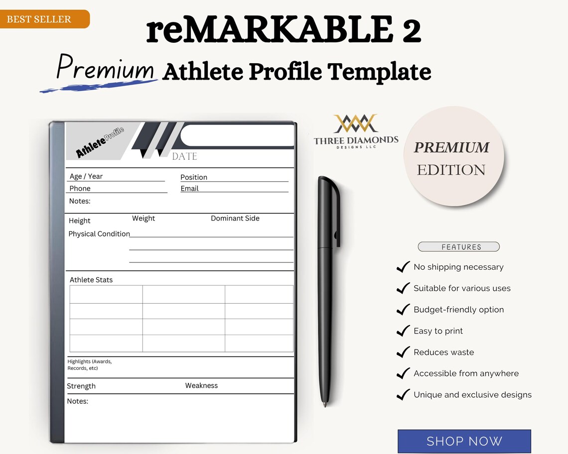 Athlete Profile Templates, Scouting Templates, Templates for Remarkable ...