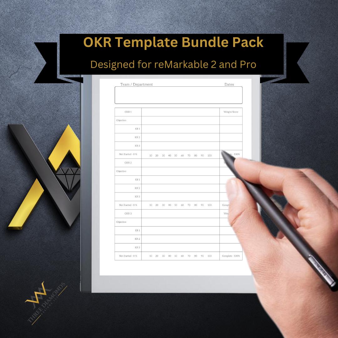 OKR Template Pack, Minimalist OKR Templates for Remarkable 2, , 3 ...