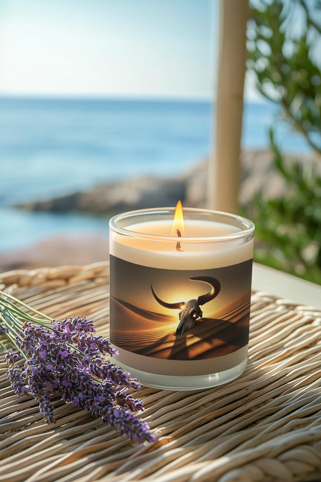 Bull Horns Scented Candle, Rustic Home Decor, Soy Wax, Relaxing Candle ...