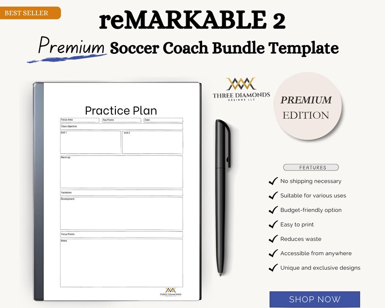 Printable Minimalist SOCCER Coach PITCH BUNDLE Template Gift for Coach ...