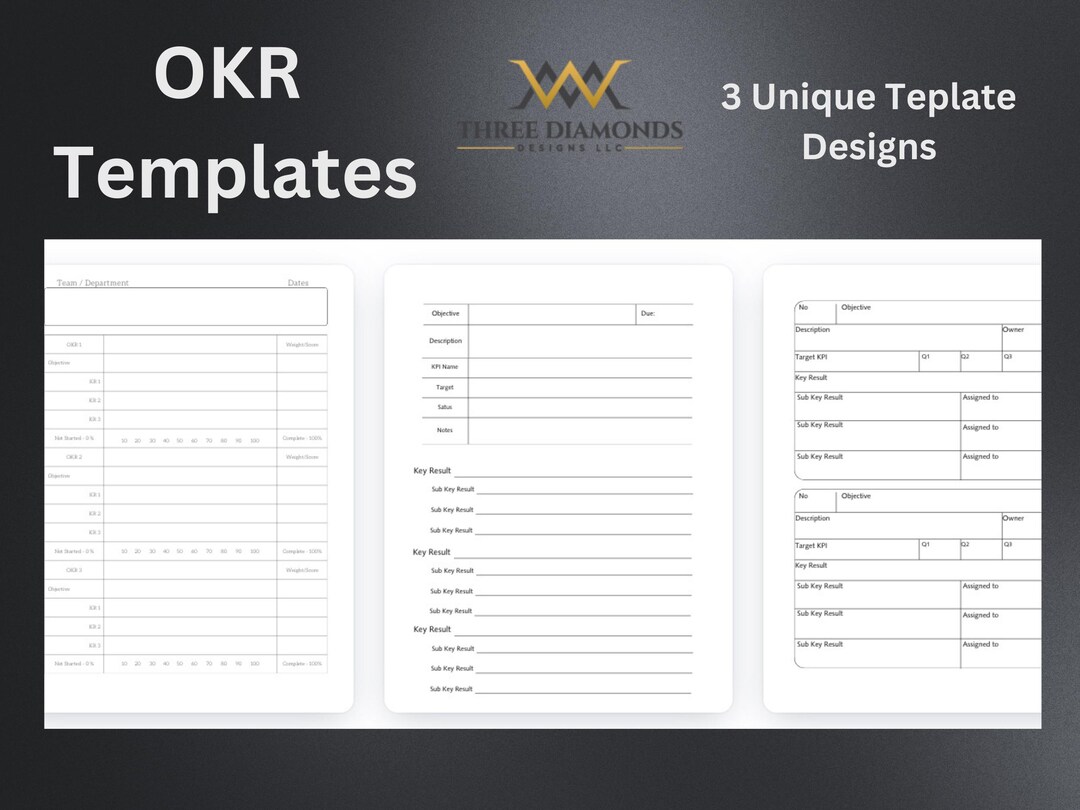 OKR Template Pack, Minimalist OKR Templates for Remarkable 2, , 3 ...