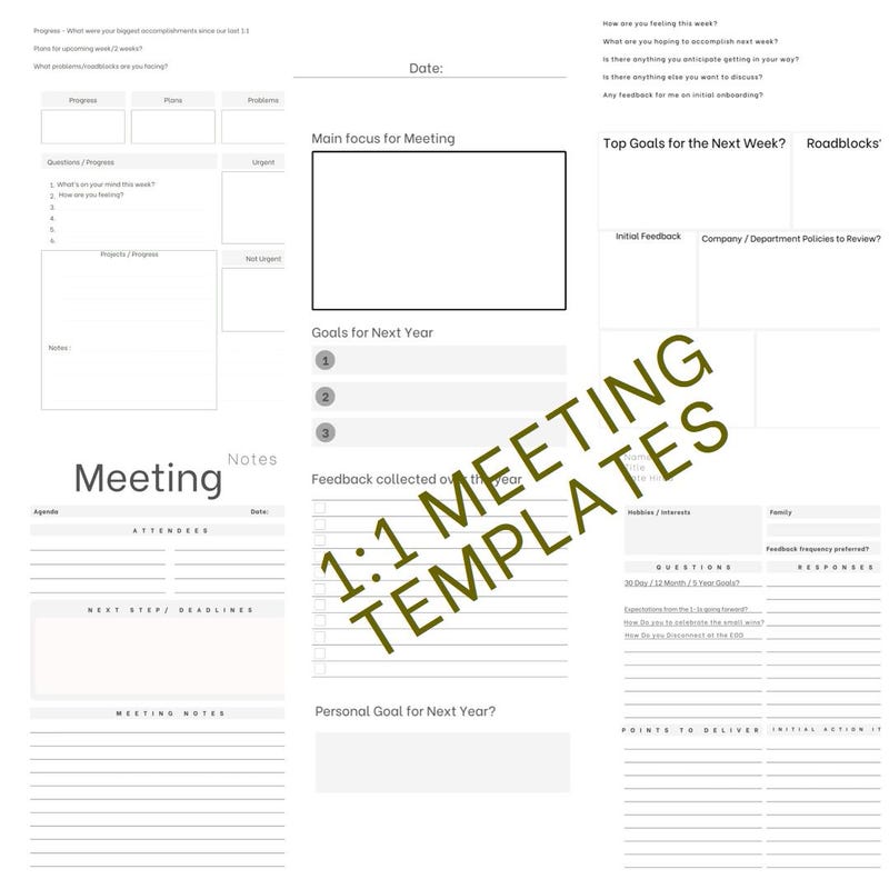 Onenote Meeting Template - Etsy