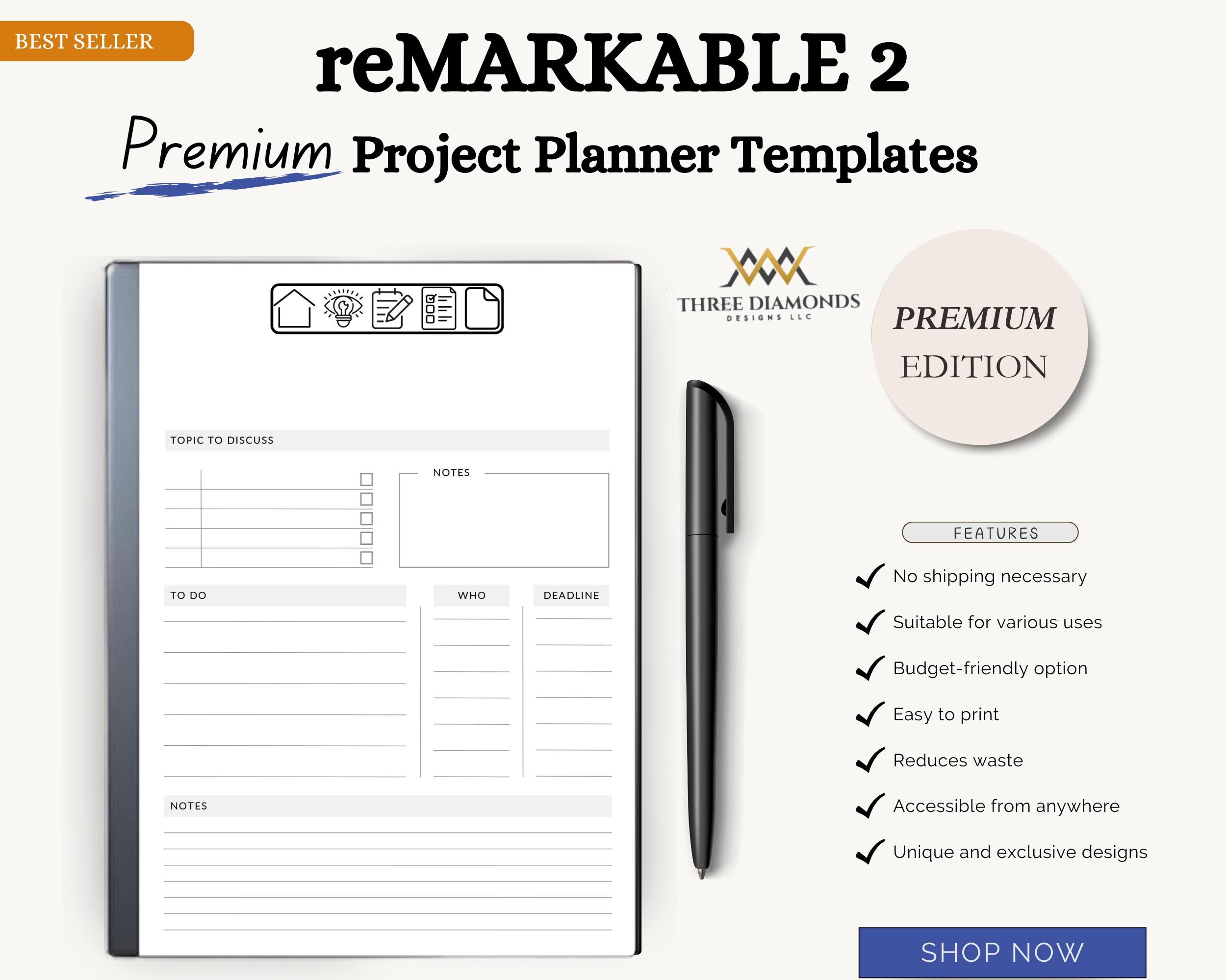 The Perfect Digital Project Planner, Templates for Remarkable, Vision ...