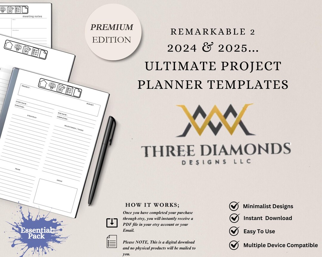 The Perfect Digital Project Planner, Templates for Remarkable, Vision ...