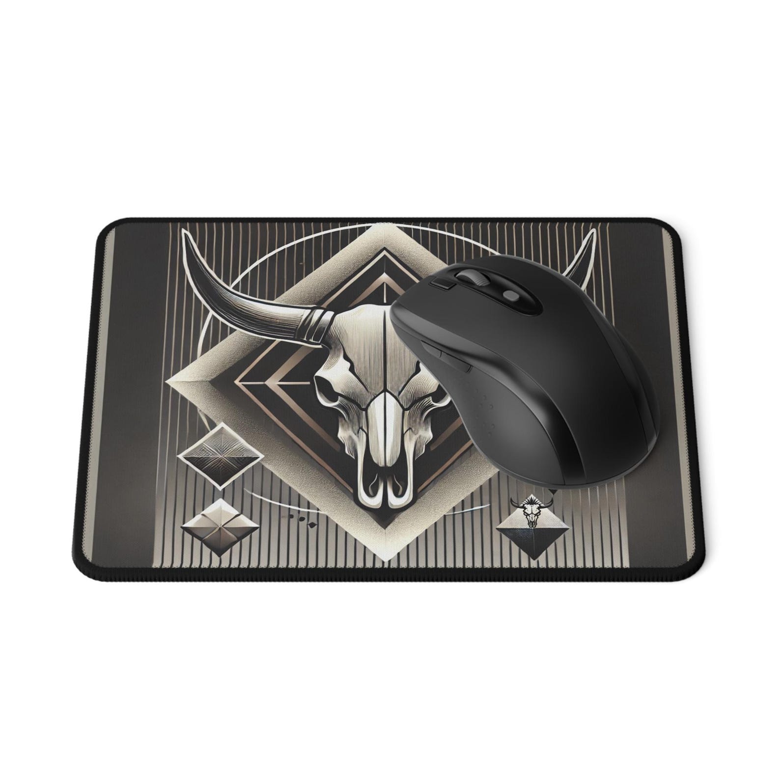 Modern Geometric Bull Skull Wall Art, Monochromatic Southwestern Decor ...