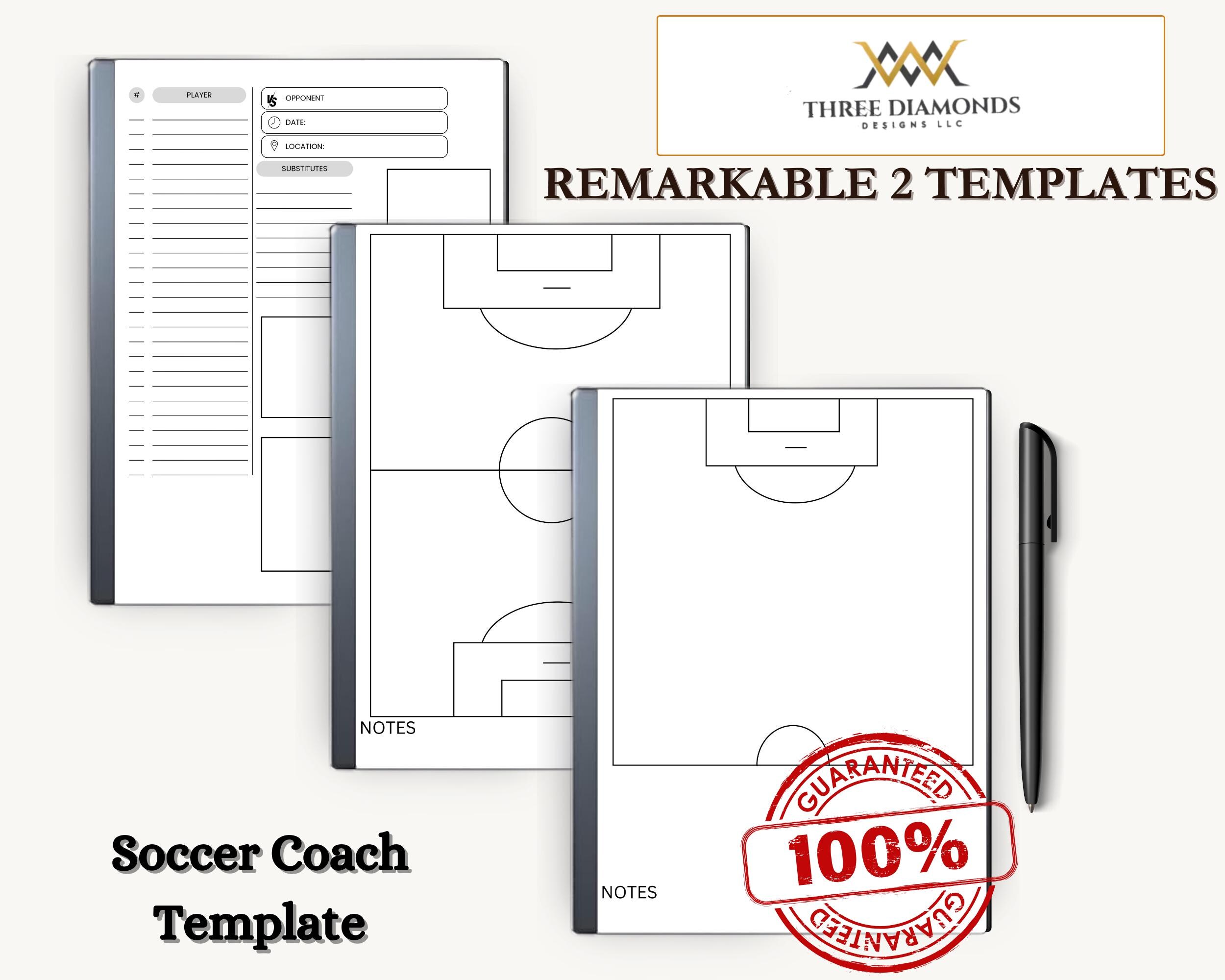Soccer Coach Templates, Game Day Planner, Soccer Field Diagram ...