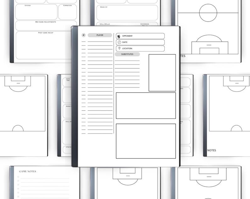 Soccer Coach Templates, Game Day Planner, Soccer Field Diagram ...