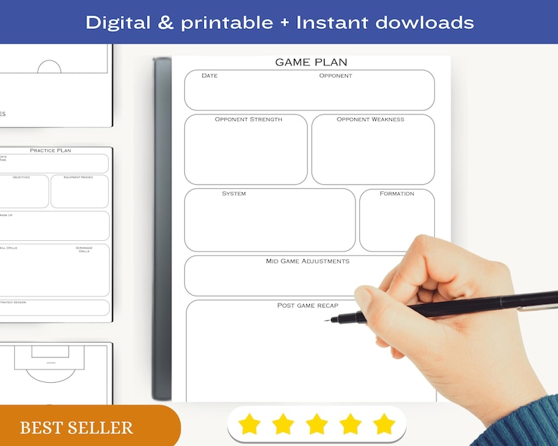 Soccer Coach Planning Templates, Game Day Cards, Practice Plans, Over ...