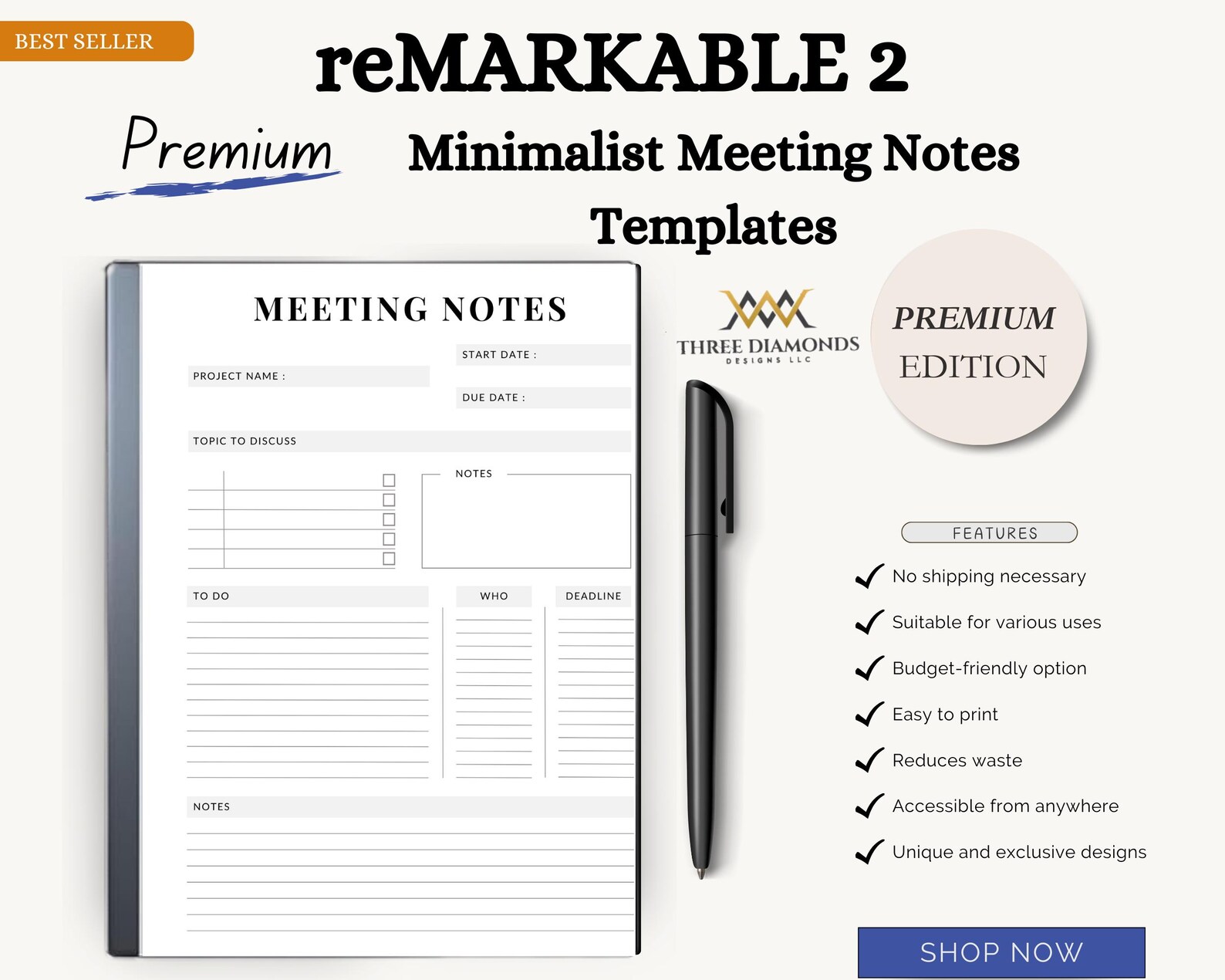 Minimalist Meeting Notes Templates, 5 Meeting Templates, Meeting Notes ...