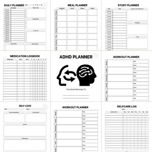ADHD Planner Adult, Digital Download for Productivity, Daily Life ...