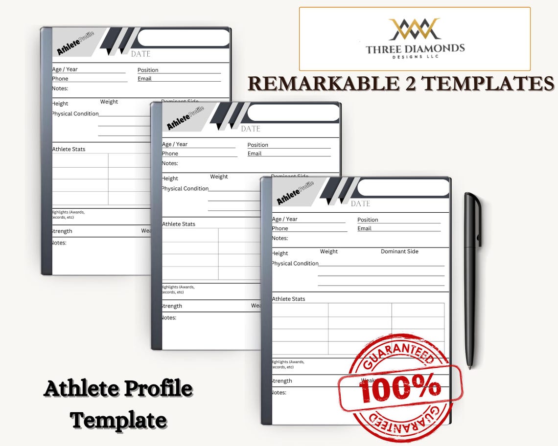 Athlete Profile Templates, Scouting Templates, Templates for Remarkable ...