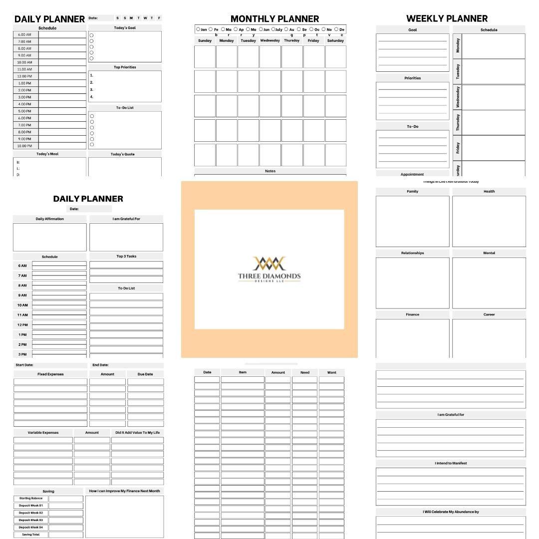 ADHD Planner Adult, Digital Download for Productivity, Daily Life ...