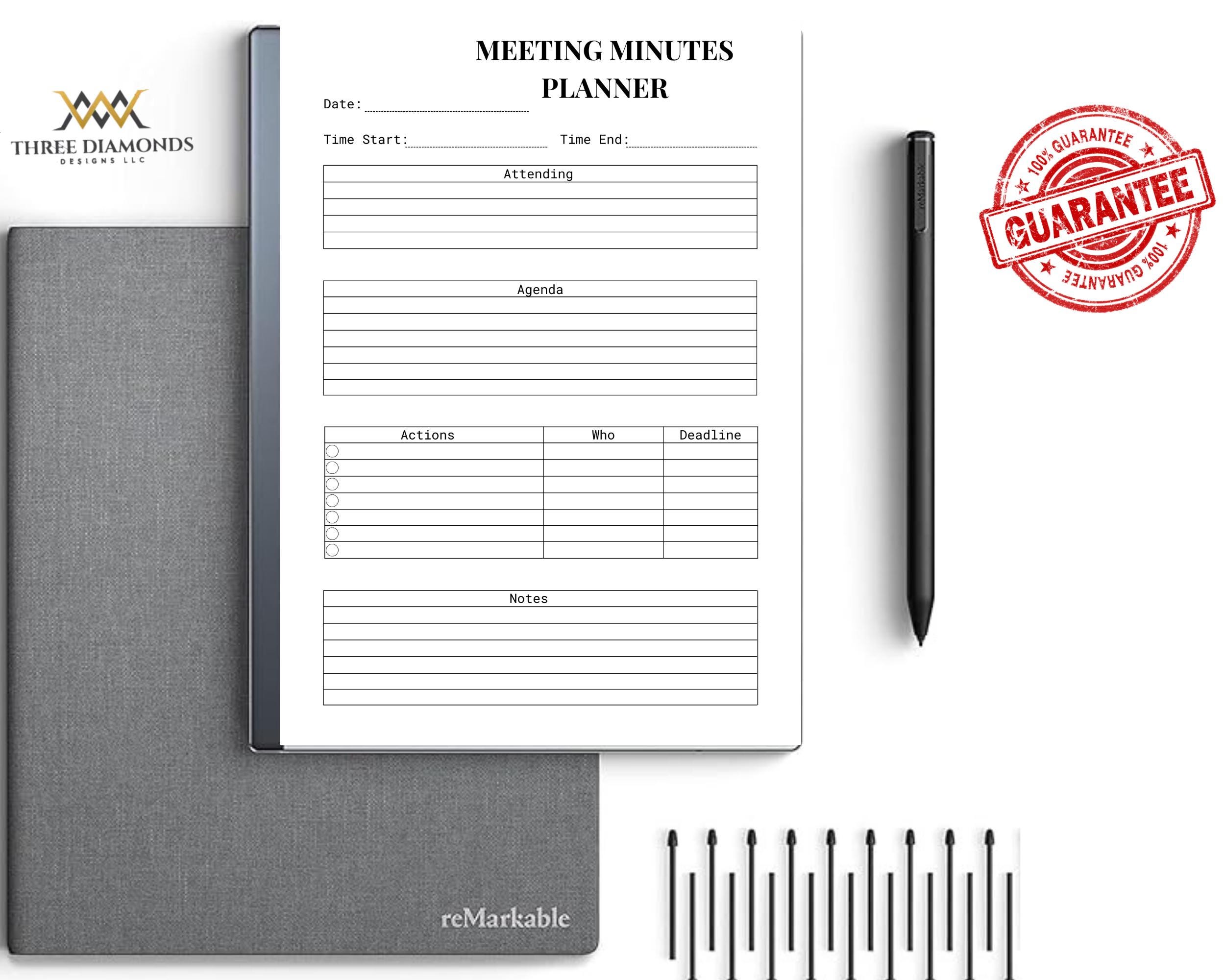 Minimalist Meeting Notes Templates, 5 Meeting Templates, Meeting Notes ...