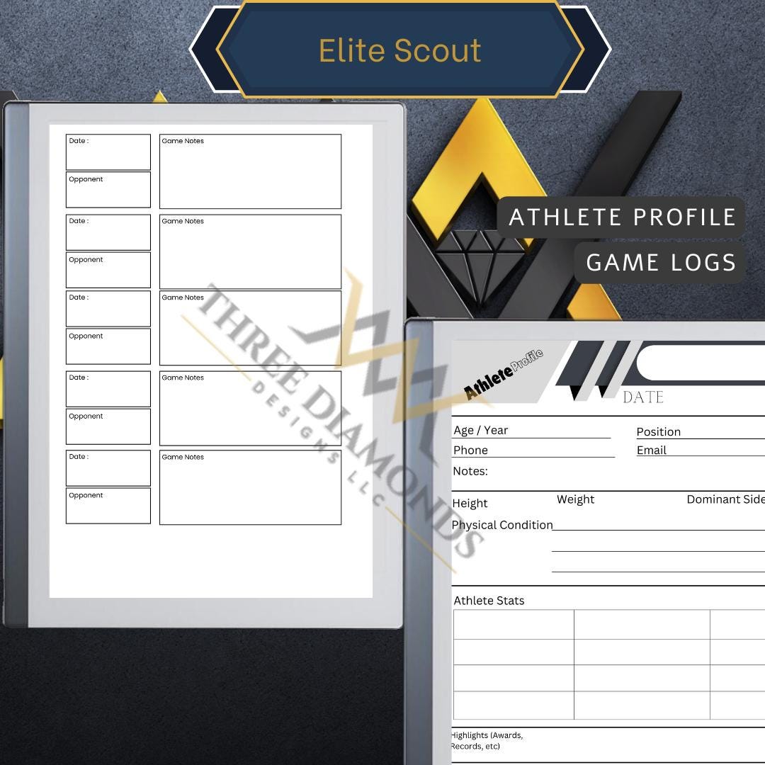 Coaching Program Template, Editable Athlete Profile, Game Notes ...