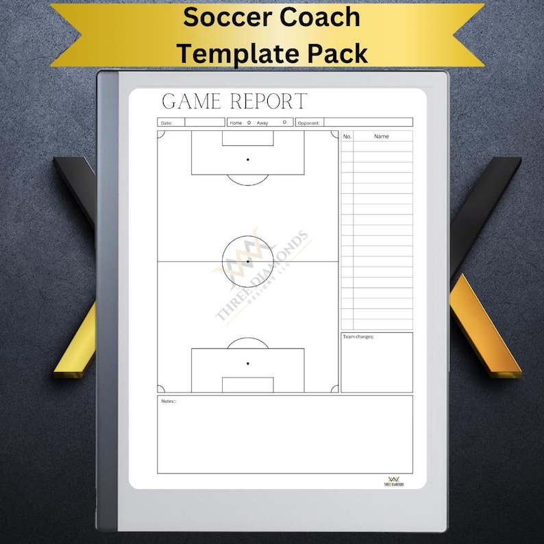 Soccer Coach Templates, Game Day Planner, Soccer Field Diagram ...