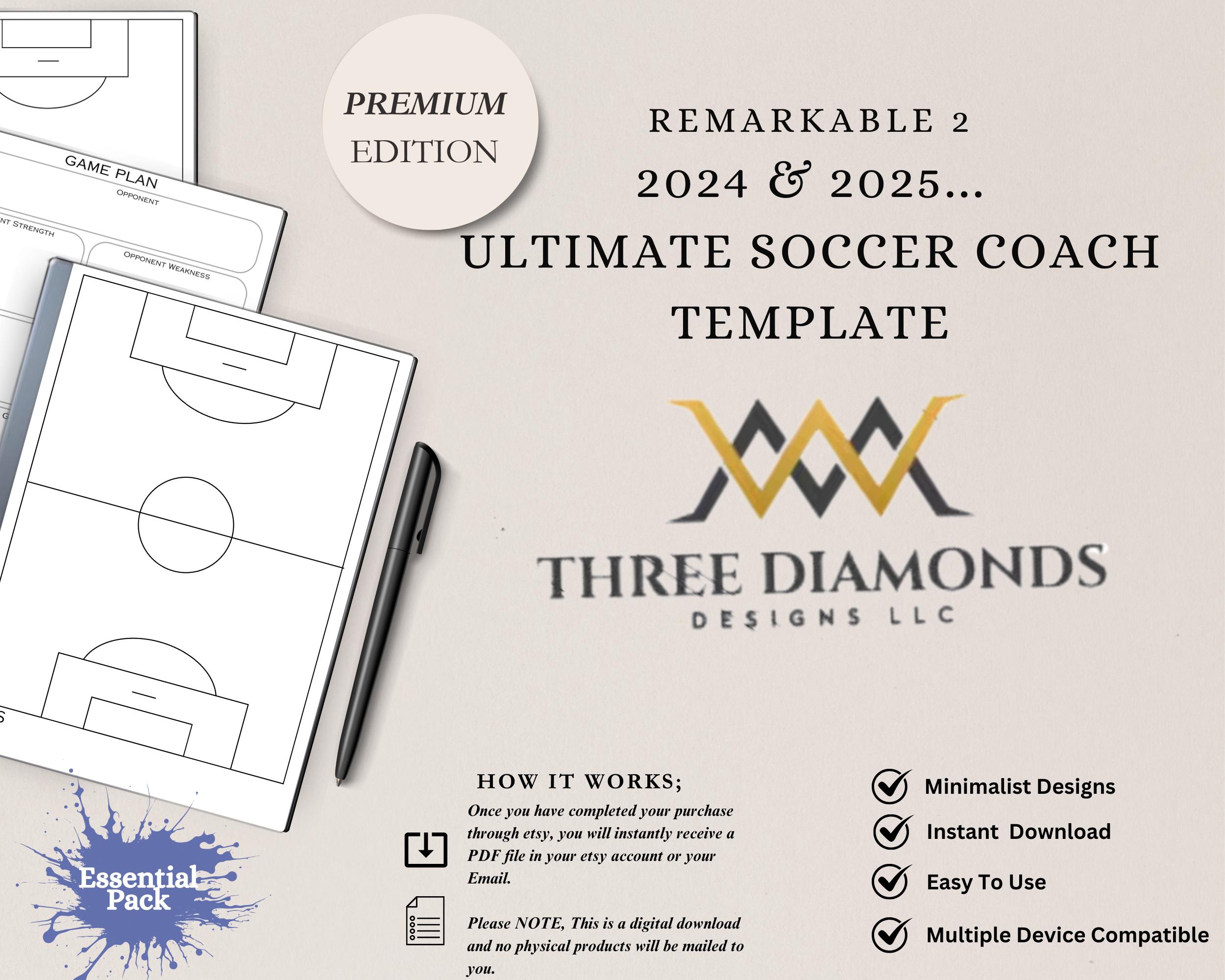 Soccer Coach Templates, Game Day Planner, Soccer Field Diagram ...
