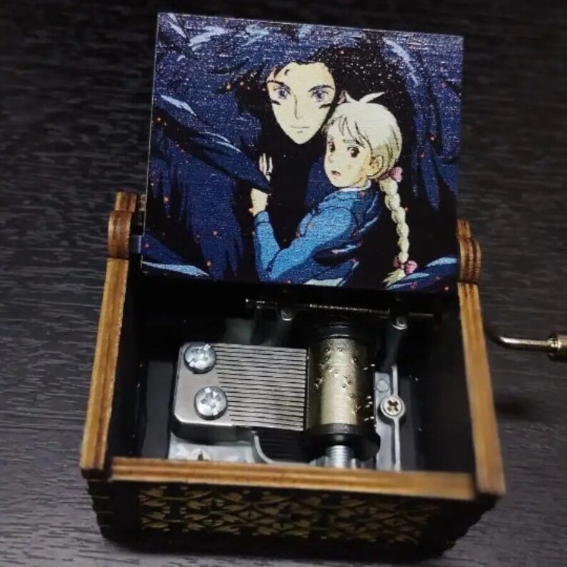Howls Moving Castle Music Box Anime Lover Wind-up Handmade Wooden ...