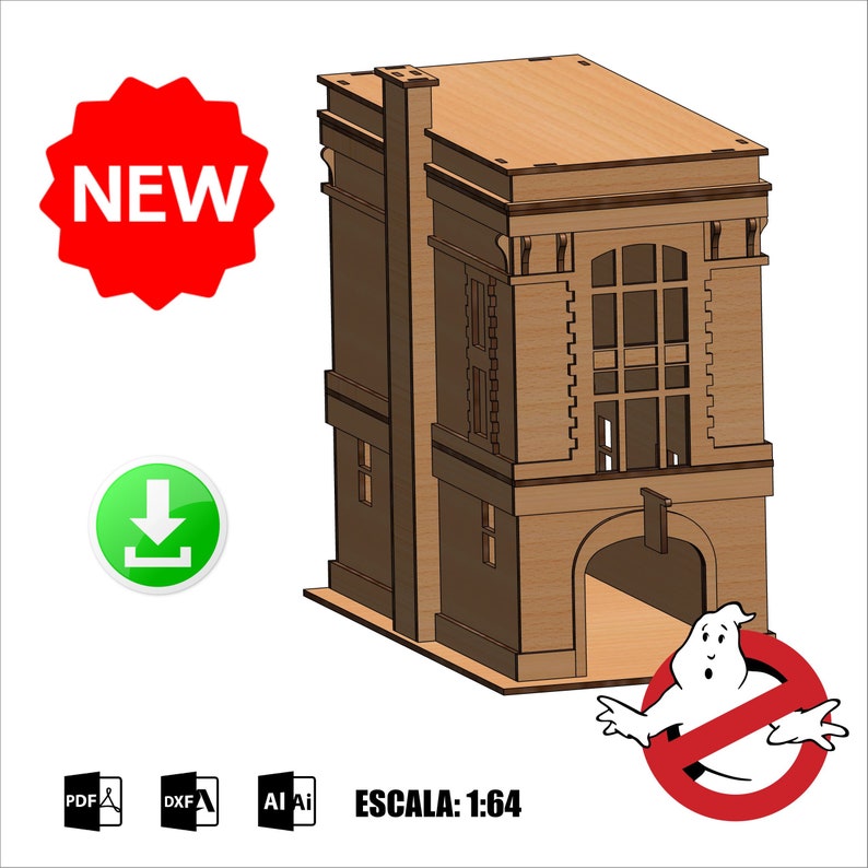Digital File Ghostbusters Barracks Ghostbusters Firehouse Laser Cut Svg ...