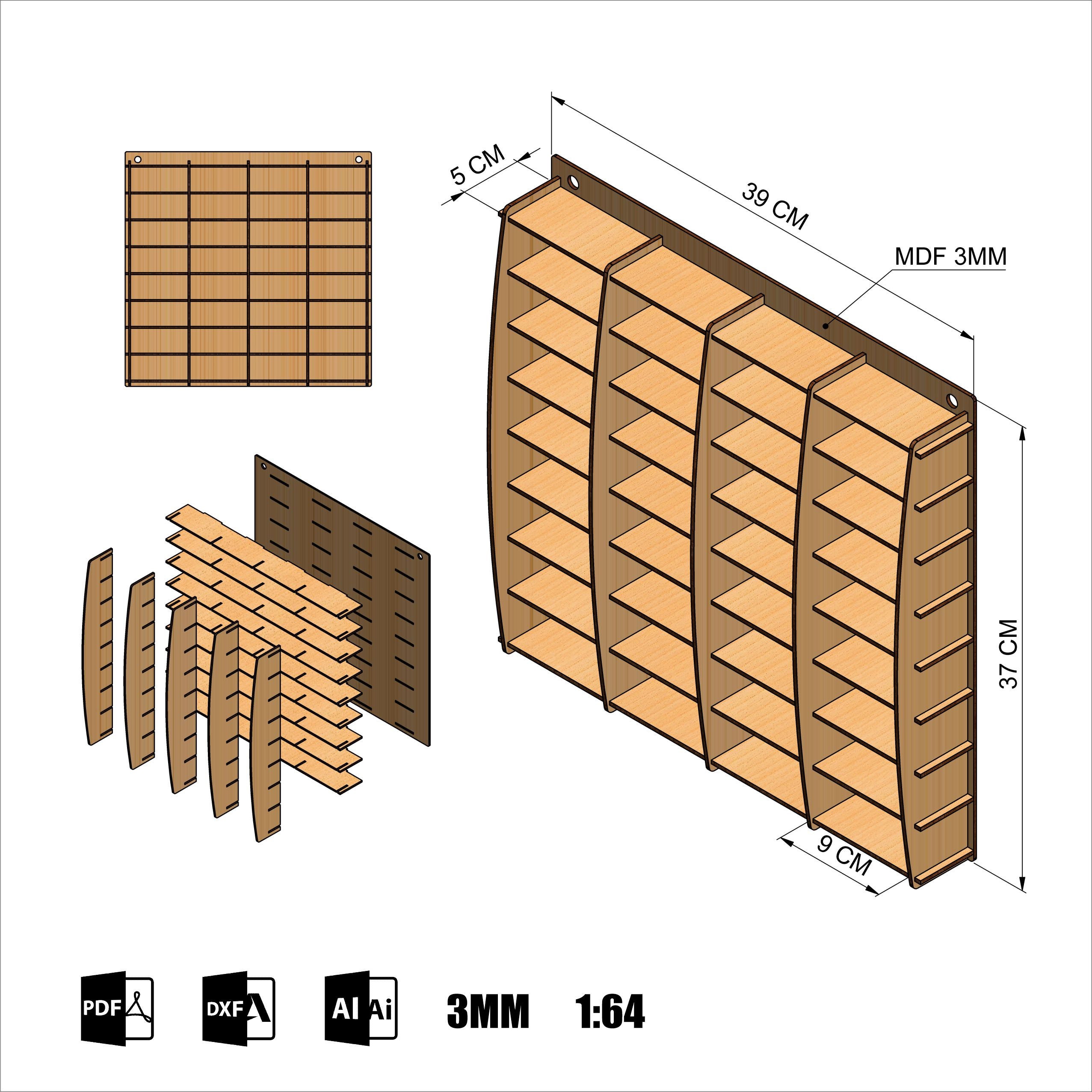 Digital File Display Exhibitor 32 Hotwheels MDF 3 MM - Etsy