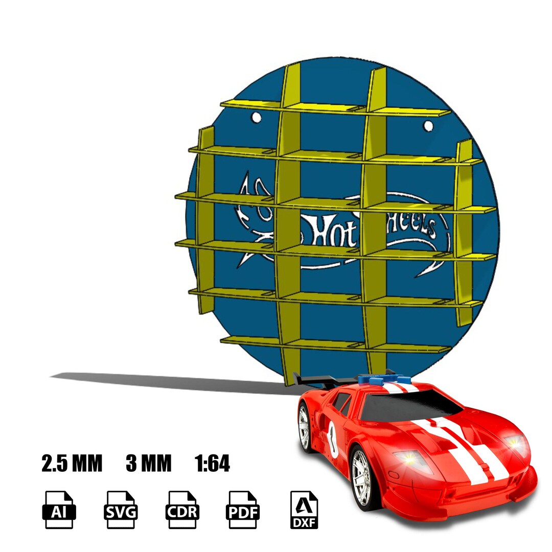 Digital File Hotwheels Display Shelf 14 Carts Svg Dxf PDF - Etsy