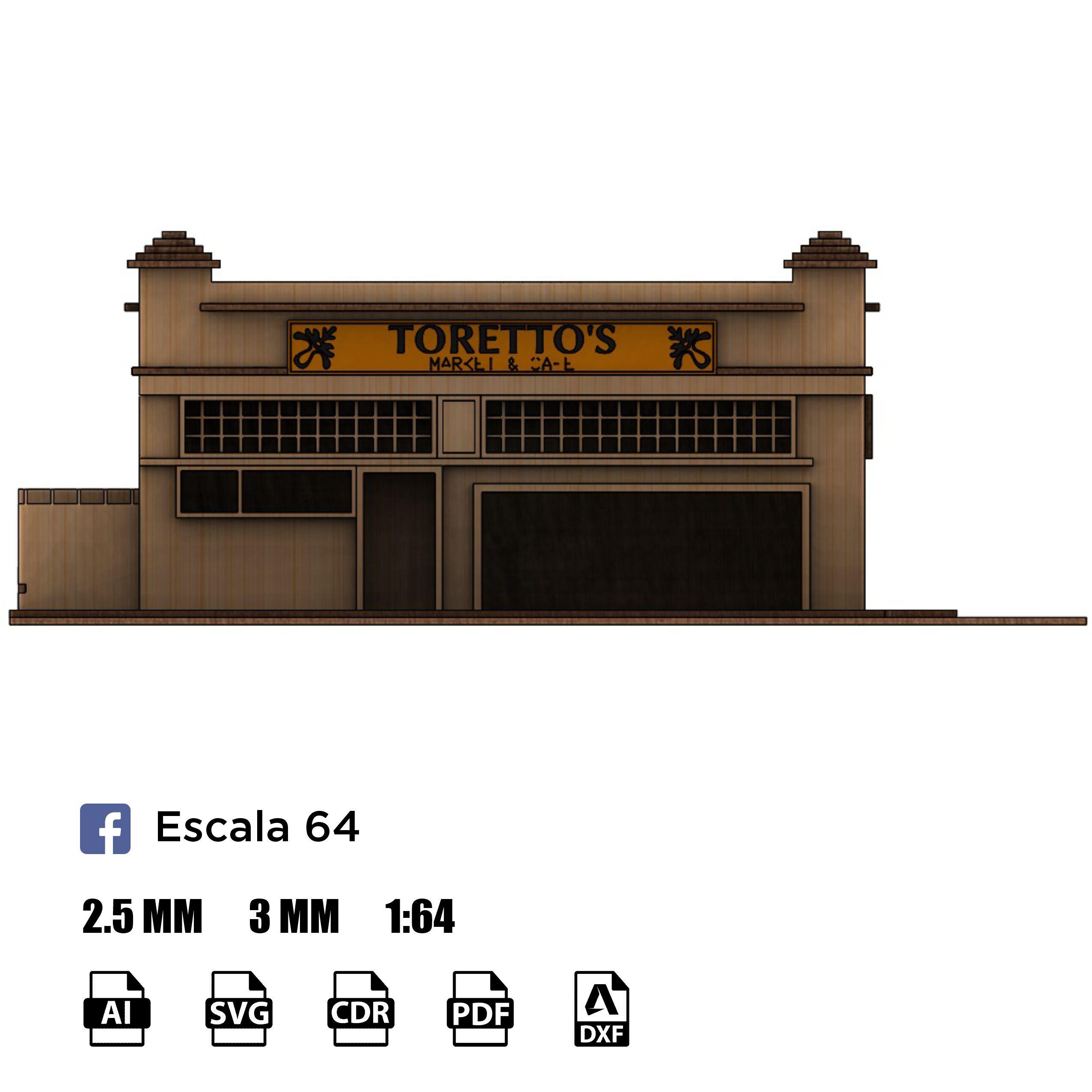 Digital File Toretto Market Cafe Hotwheels Fast Furious Diorama Vector ...