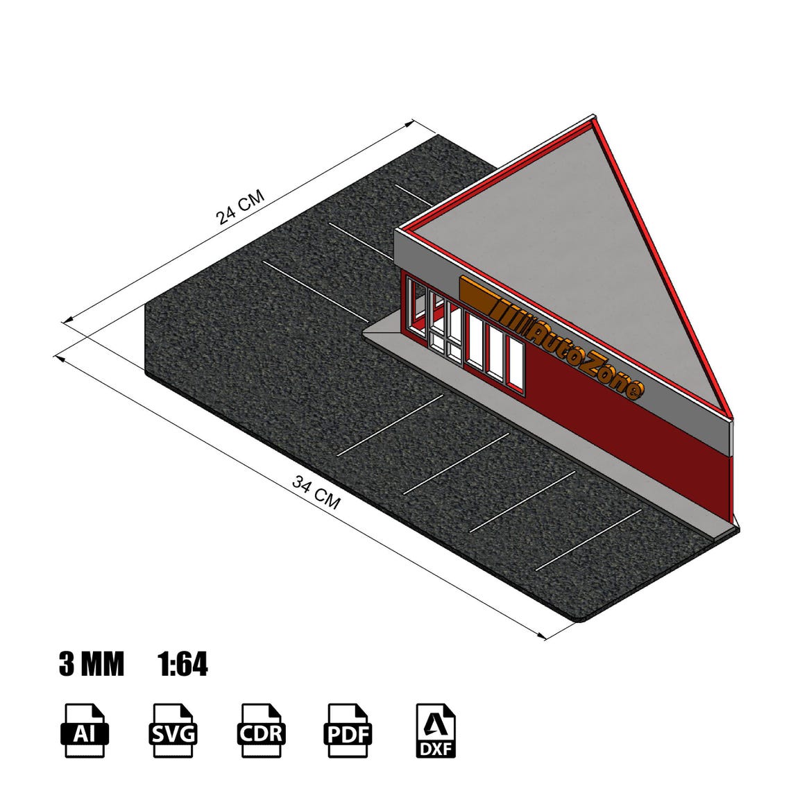 Digital File Auto Zone Diorama Vector Model Hotwheels 1:64 - Etsy