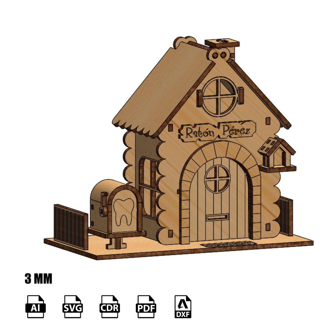 Archivo digital Corte láser Casa del ratón Pérez - Etsy México