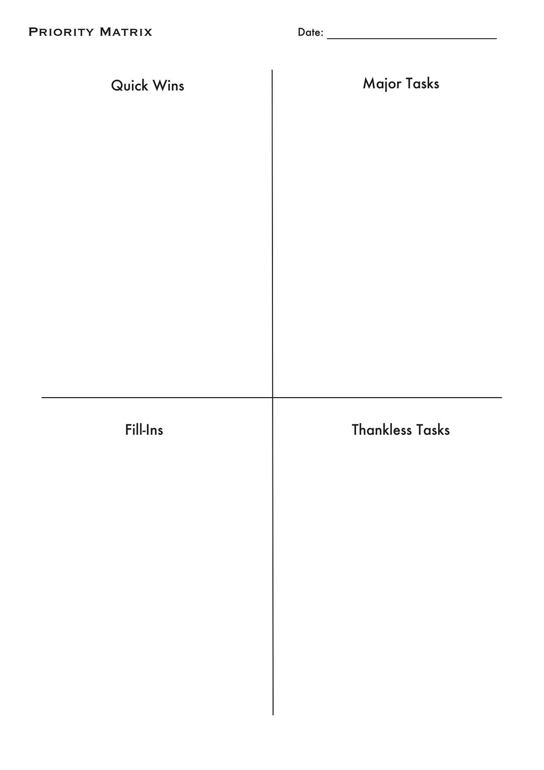 Printable Action Priority Matrix - Etsy