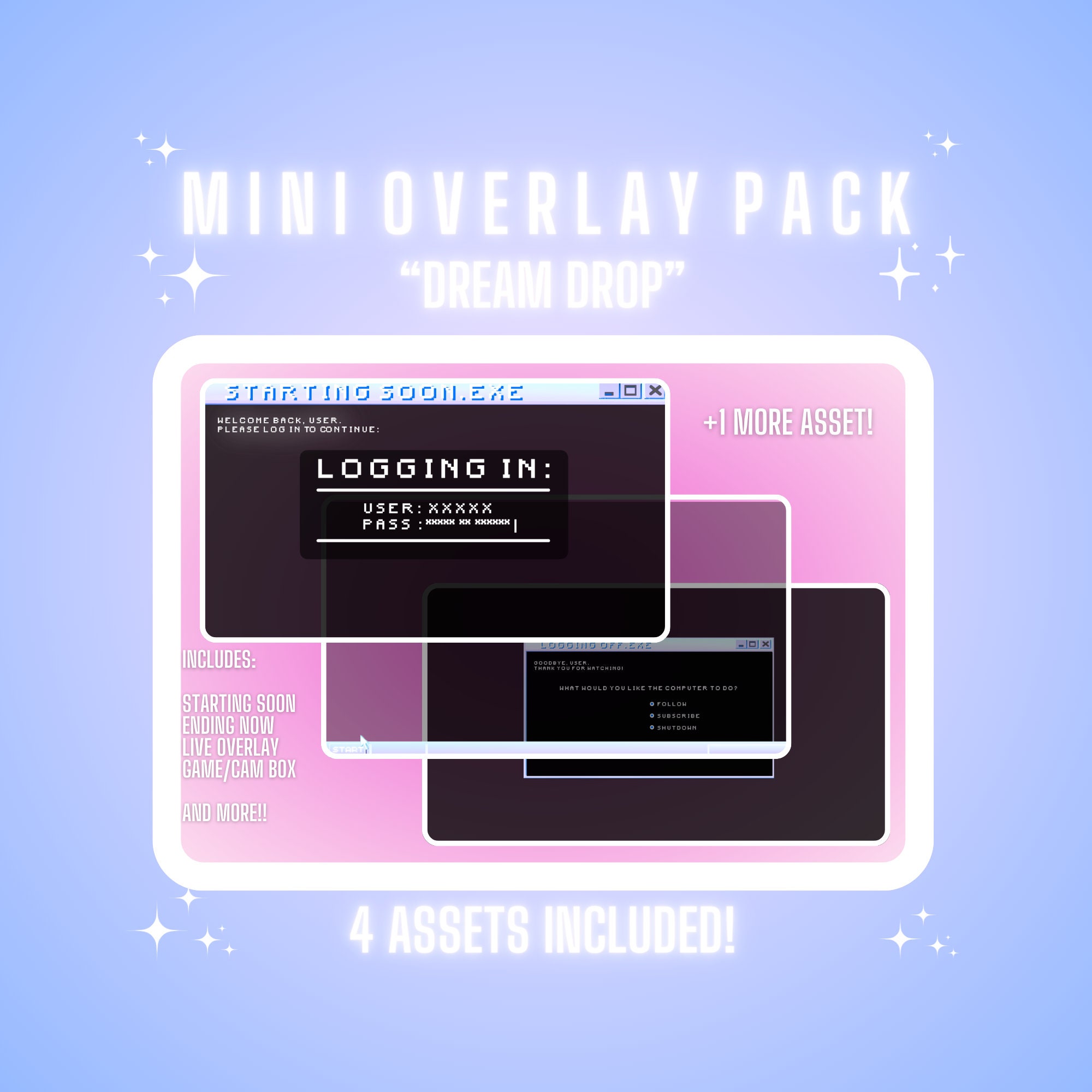 RETRO PC OVERLAY Package for Twitch, Streaming, Youtube Cute Retro ...