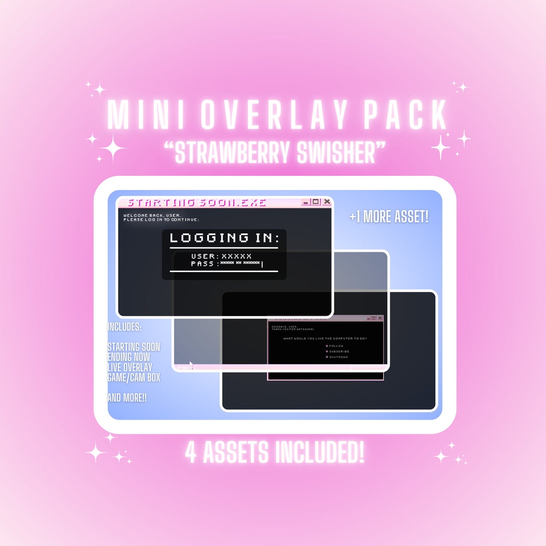 RETRO PC OVERLAY Package for Twitch, Streaming, Youtube Cute Retro ...