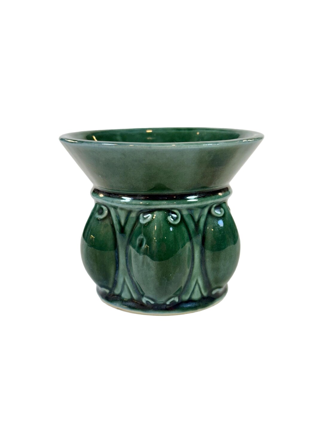 Green Flower Pot Planter Vase | Hull USA Pottery Stamped F470 | Indoor ...