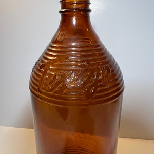 Antique | Vintage | Glass | Texize Amber 10 Inch Bottle - Etsy
