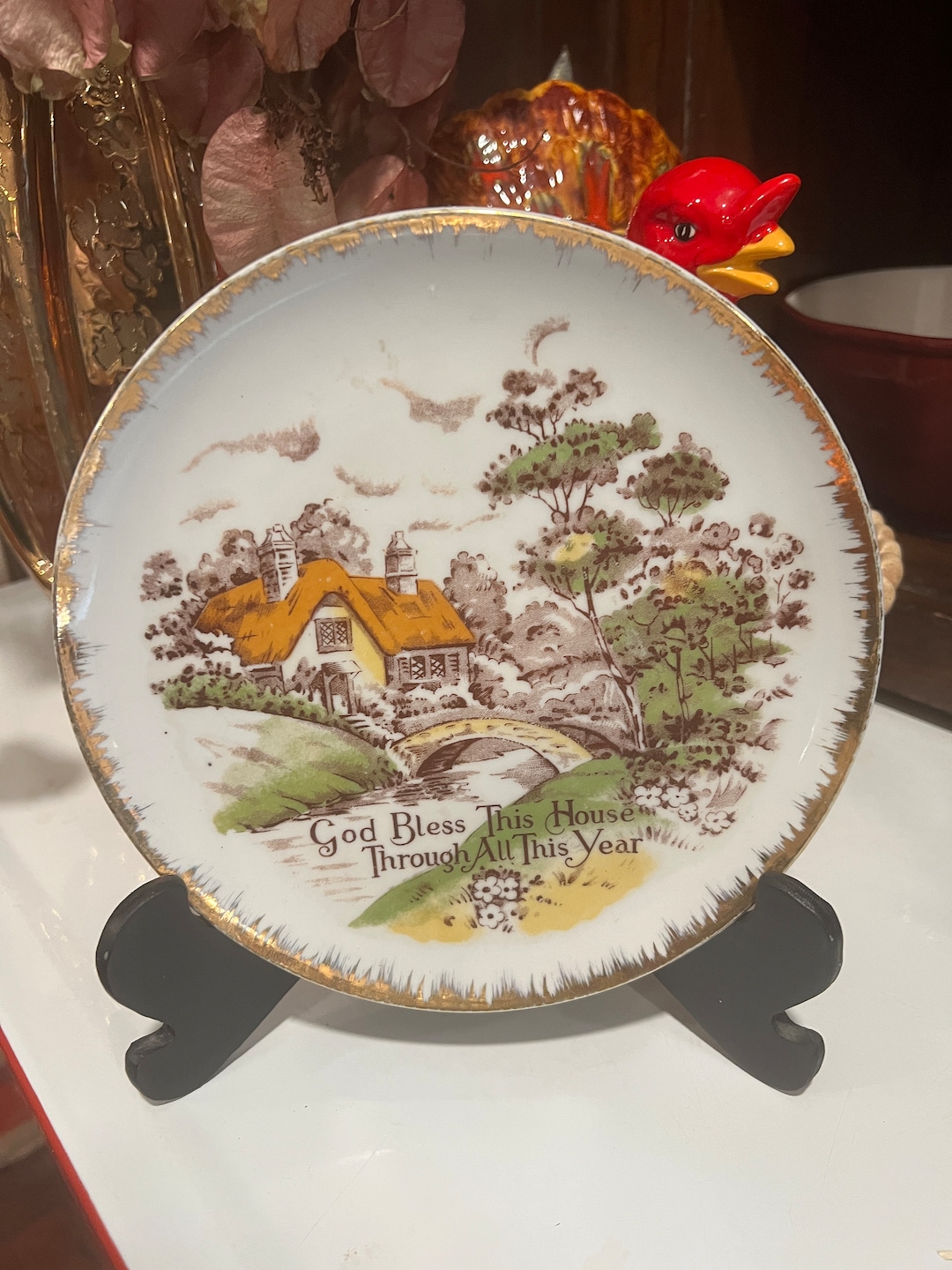 Vintage Decorative Plate, God Bless This House, Wall Plate, Porcelain ...