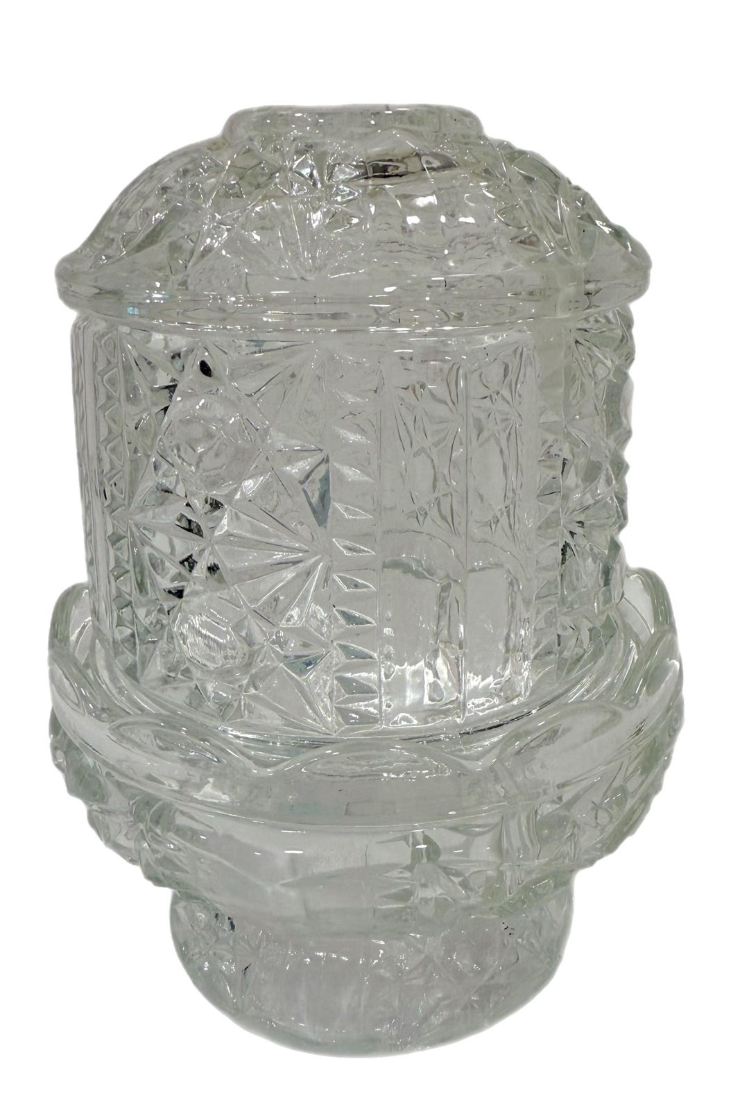 Vintage Indiana Glass Fairy Candle Lamp | Stars and Bars Design | Home ...