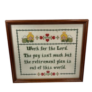 Biblical | Religious | Work for the Lord | Retirement | Cross Stitch ...