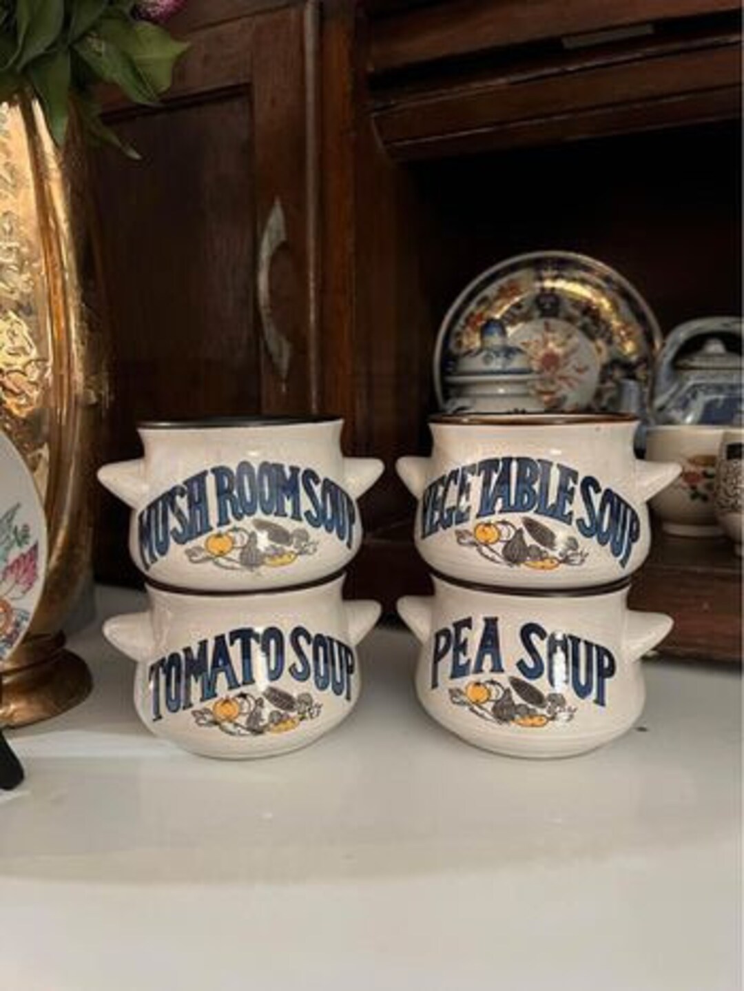 Nevco | 10 Oz | Set of 4 | Soup Bowls With Handle | Vintage - Etsy