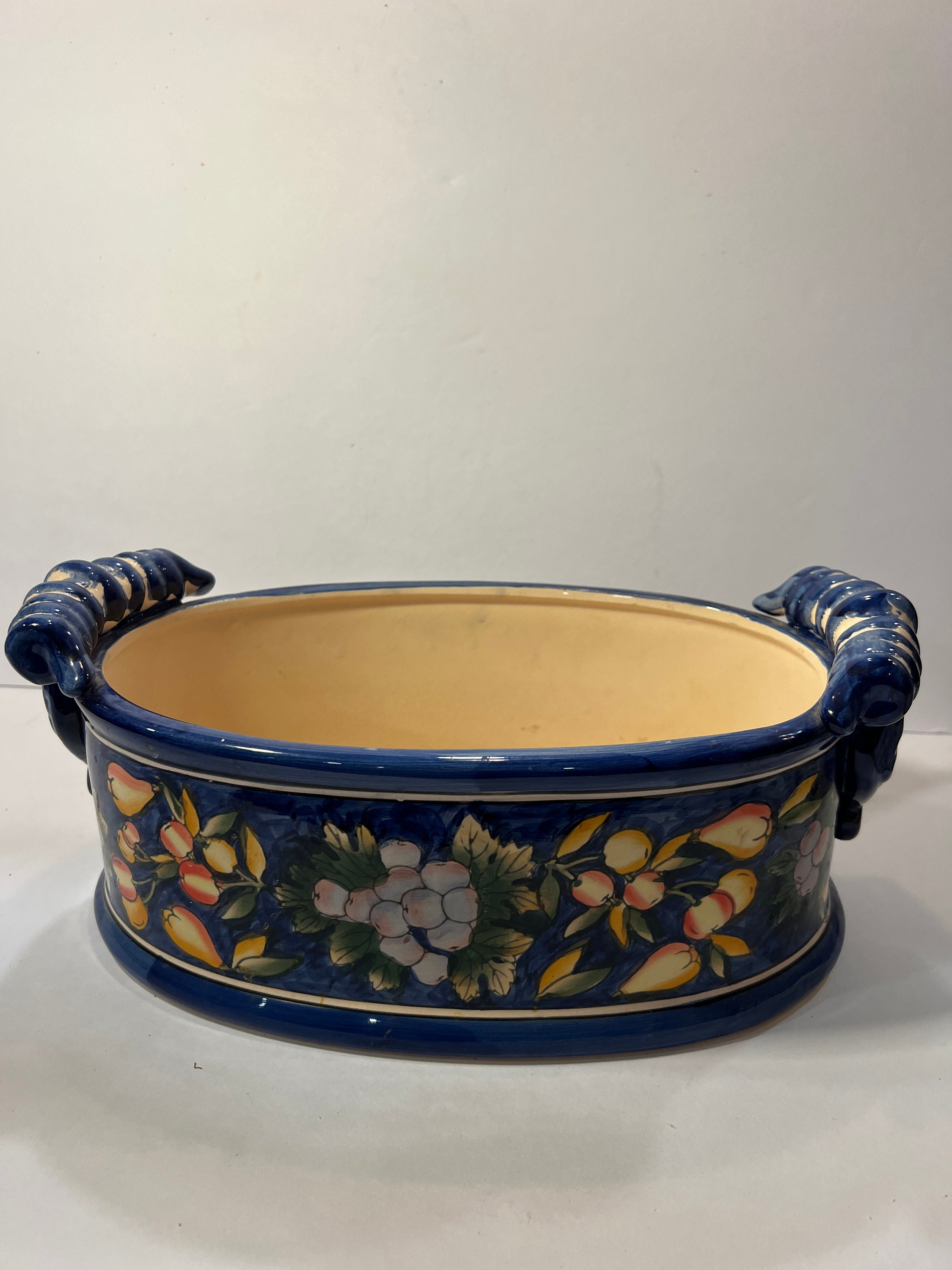 Vintage Italian Art Pottery Large Oval Handled Cachepot Planter - Etsy