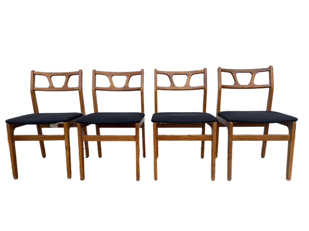 Late 20th Century D-scan Set of Four Mid Century Teak Dining Chairs ...