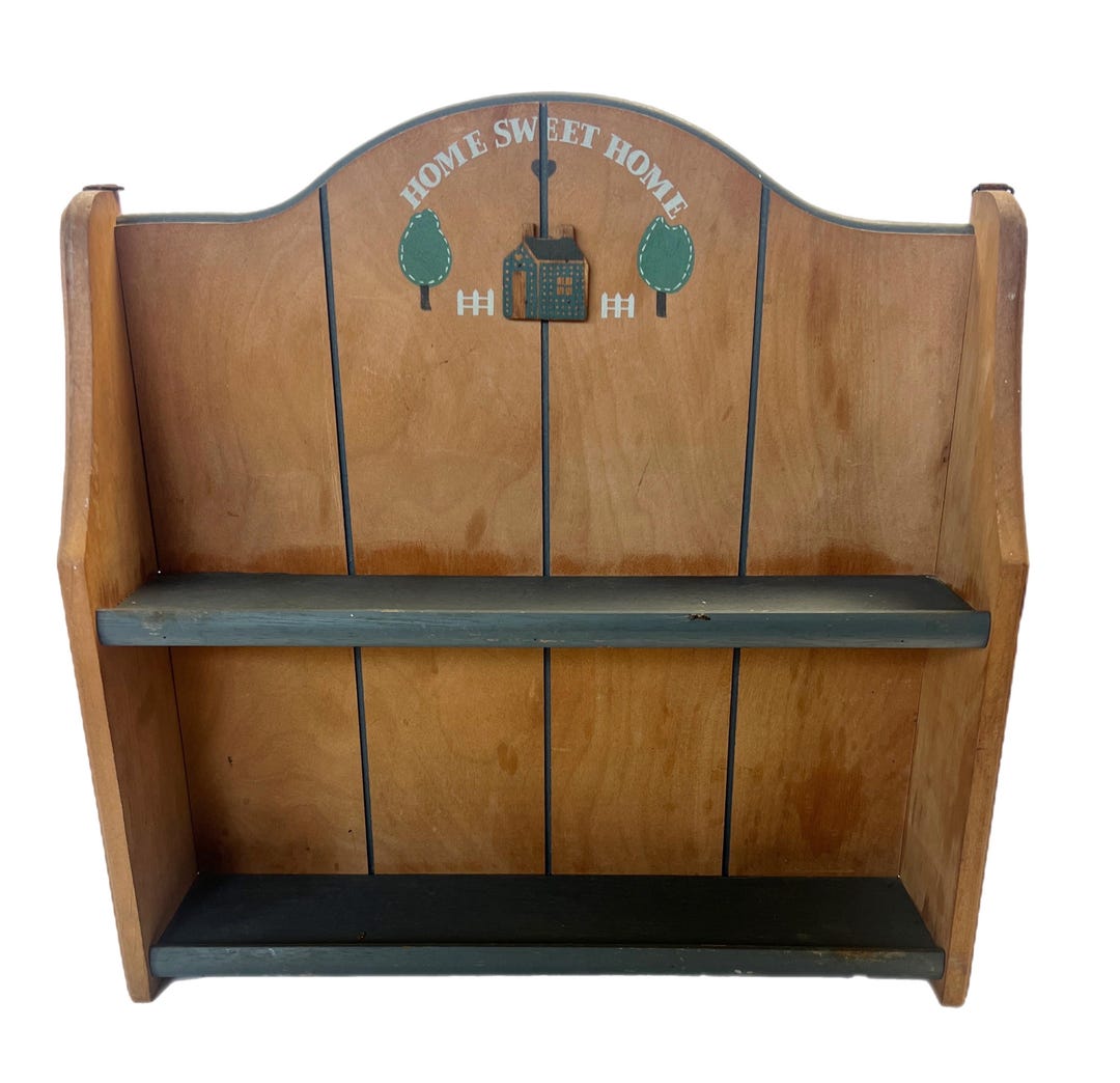 Vintage | Home Sweet Home | Country Home | Wood Wooden Wall Shelf Spice ...