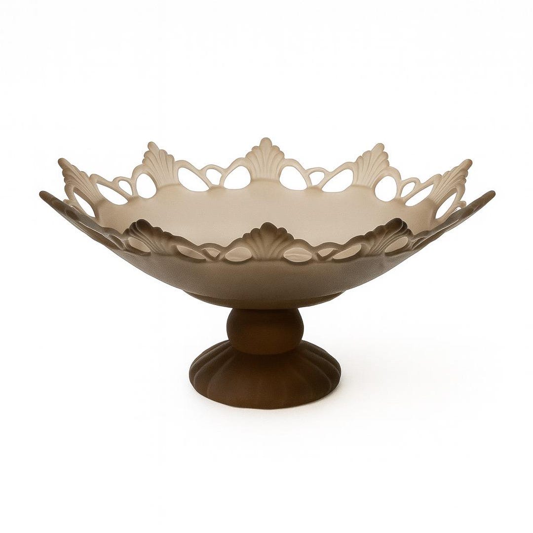 Fruit Bowl Centerpiece Bowl Compote | Westmoreland Glass Brown Mist ...