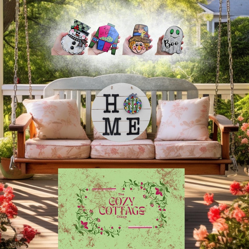 Hand-painted Interchangeable Home Sign, Door Decor, Door Hanger, Home ...