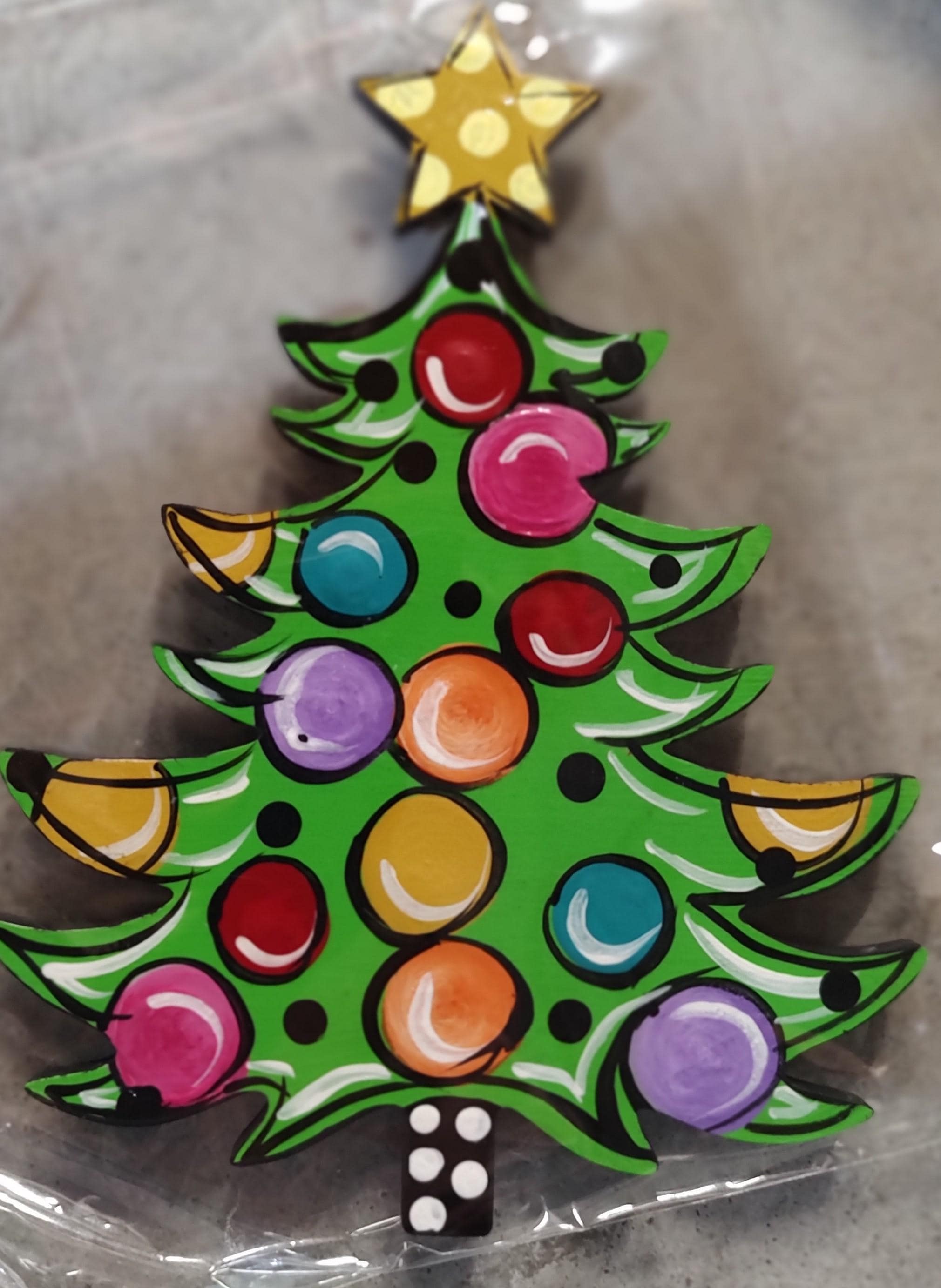 Christmas Tree Hand-painted Interchangeable Magnet for Our Home Sign ...