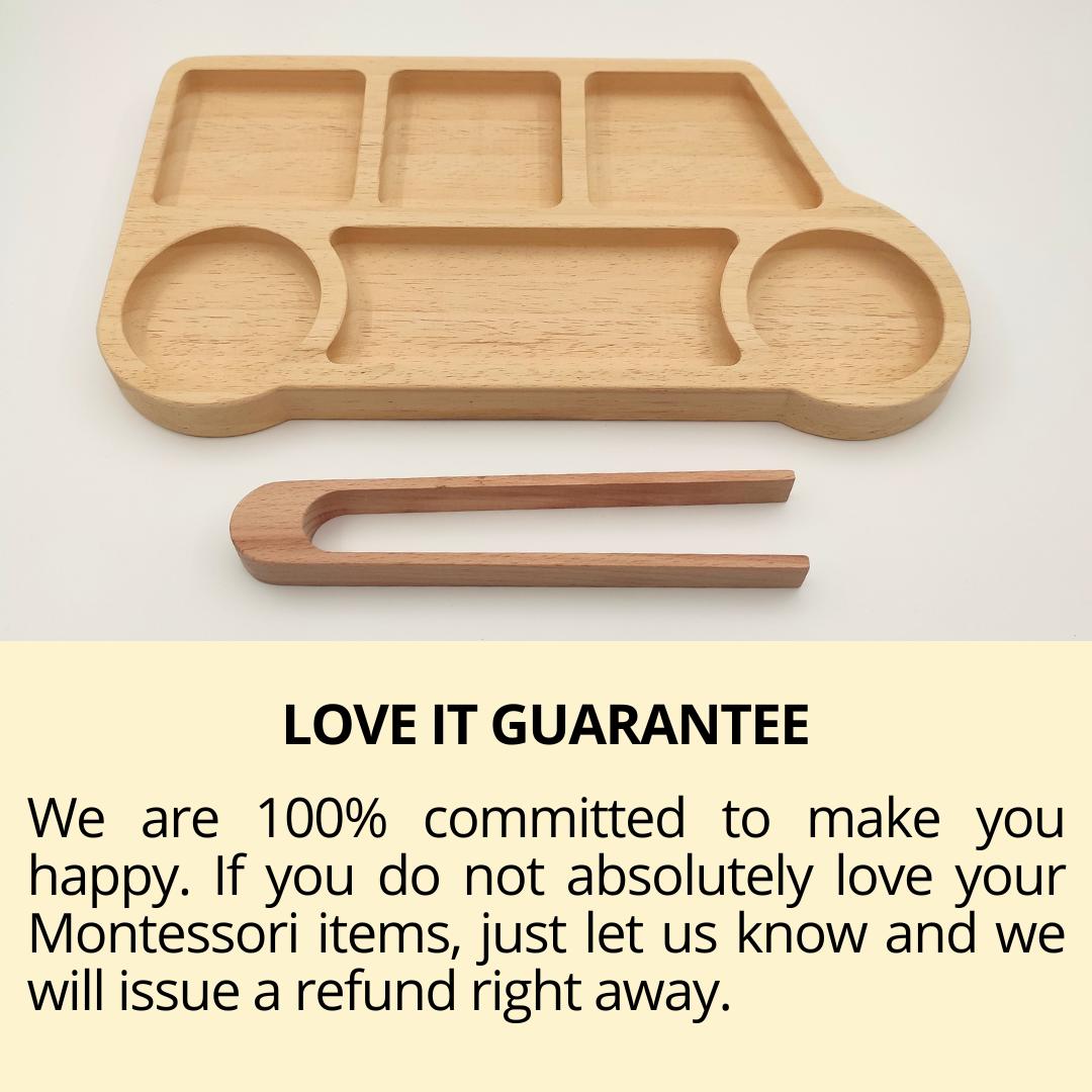 Montessori Wooden Sorting Tray With Tongs for Preschool Kids, Tinker ...