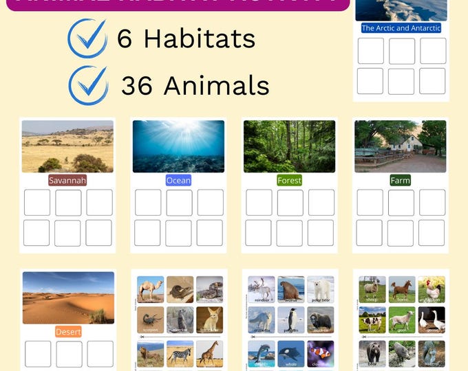 Animal Habitats Sorting Activity | Cut & Paste | Animal Habitats ...