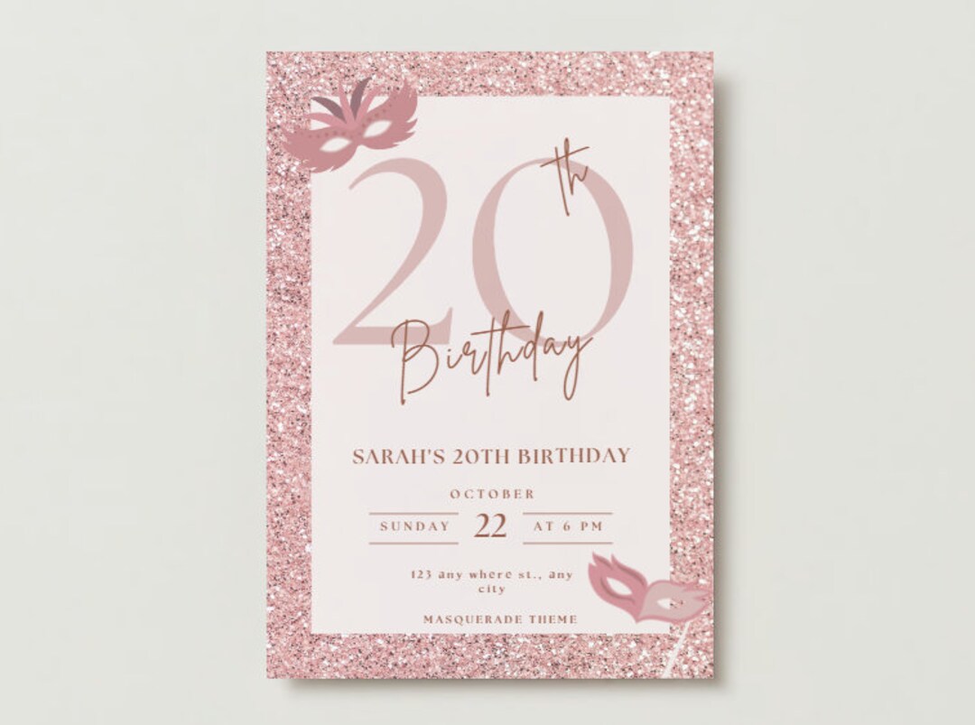 Pink Glam Masquerade: Stylish Birthday Bash! - Etsy