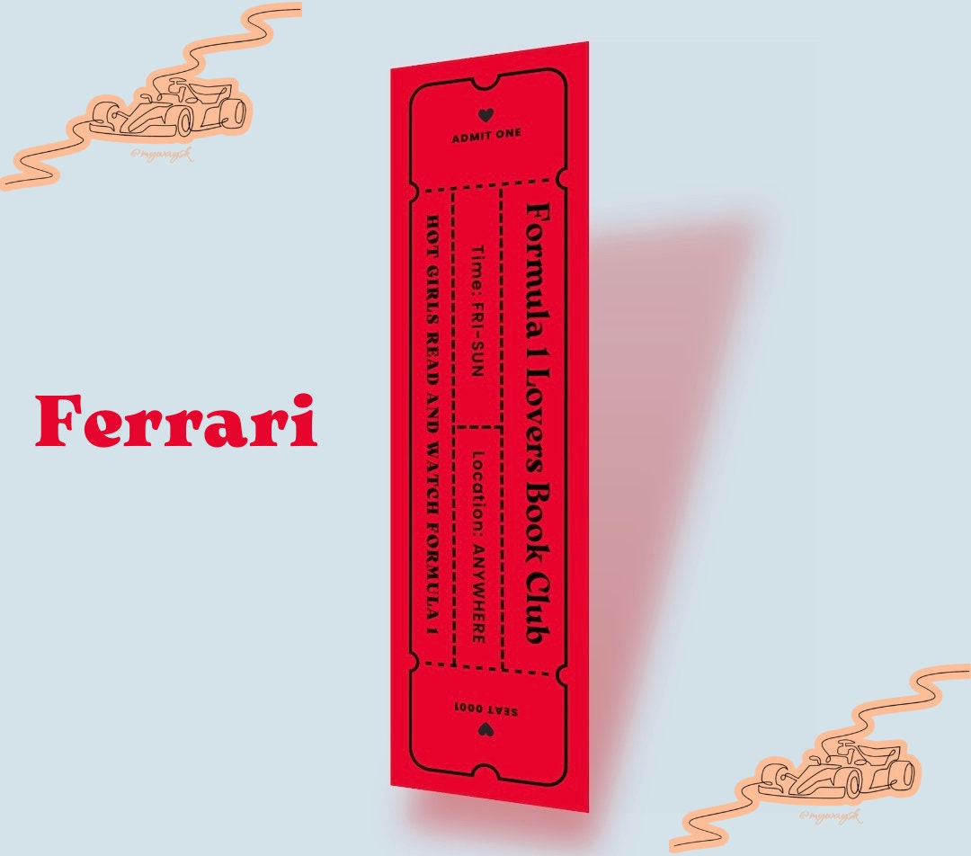 Ferrari Bookmark, F1 Bookmark, Printable Bookmark - Etsy